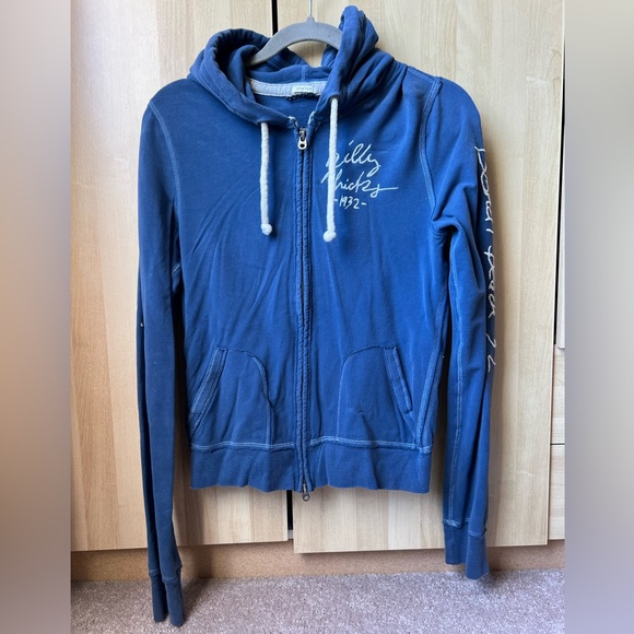 Gilly Hicks | Jackets & Coats | Gilly Hicks Large Blue Zip Up Hoodie ...
